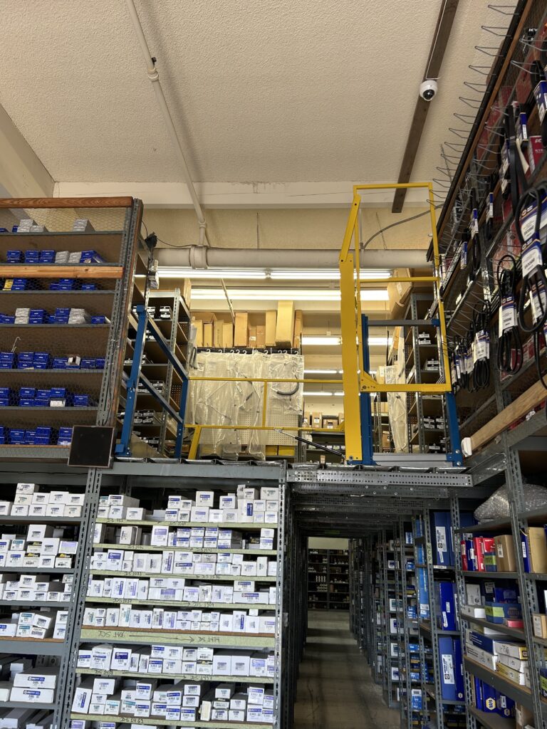 Open Top Mezzanine Safety Gate | Overhead Clearance Fall Protection